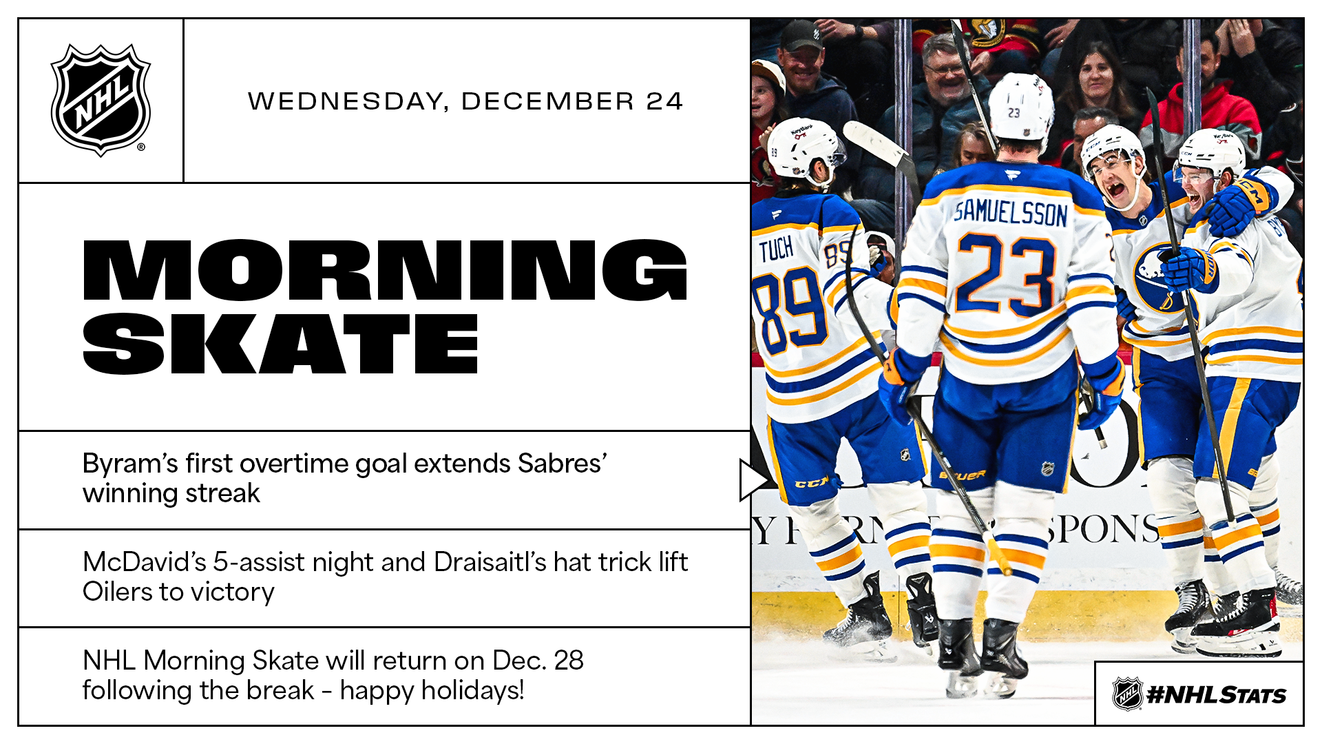 NHL Morning Skate – December 24, 2025 - Sports Gaming Journal - Sports ...